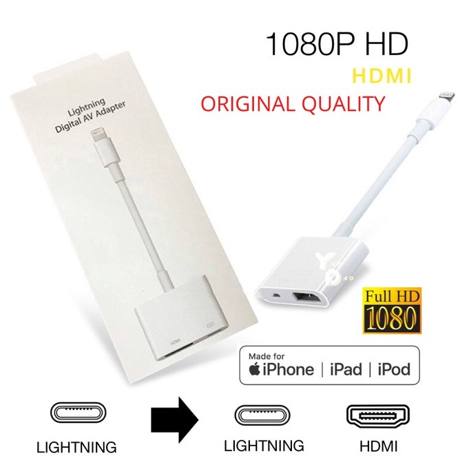 Jual TERJAMIN BAGUS LIGHTNING HUB ADAPTER HDMI 1080p DIGITAL CONVERTER ...