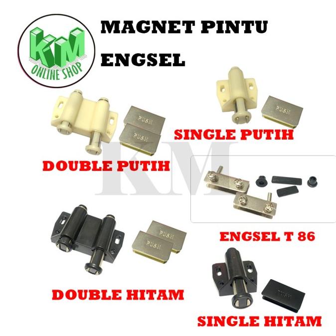 Jual BEST PRODUK Engsel Kaca Jepit / Magnet Double Push Open Hitam ...