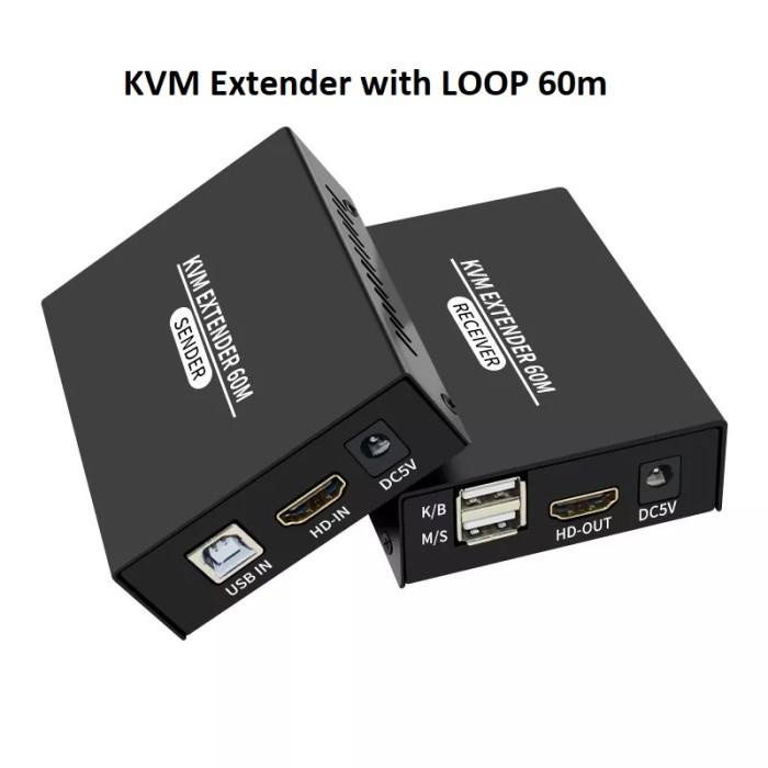 Jual HDMI KVM Extender 60m Full HD via Kabel LAN UTP Cat6 Keyboard ...