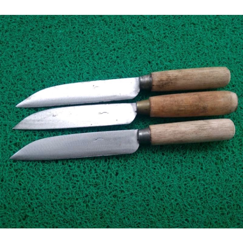 Jual Pisau Dapur Baja Tajam Gagang kayu Tradisional | Shopee Indonesia
