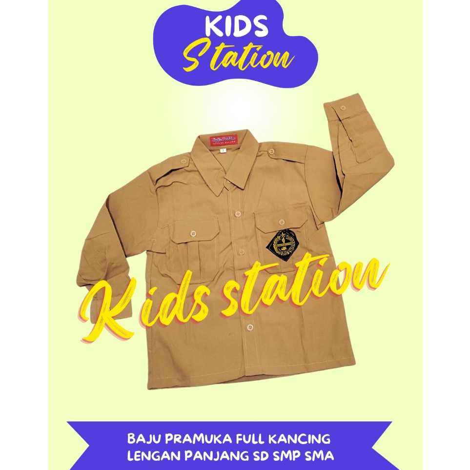 Jual Terbaru Baju Pramuka Lengan Panjang Full Kancing SD MI SMP MTS SMA ...