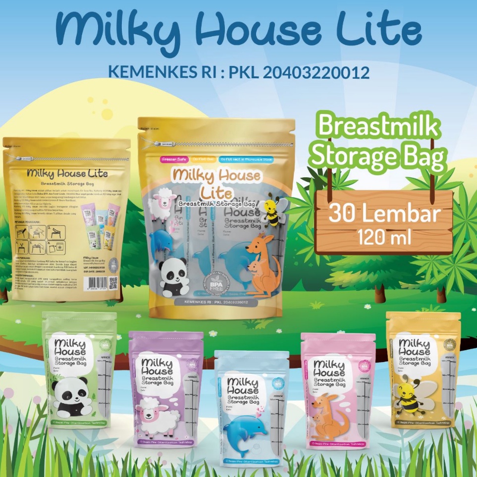 Jual ES ( 5 Pouch ) Paket Milky House Lite 5 Pouch Seri Lengkap All Varian ( 150 pcs kantong ASI ...