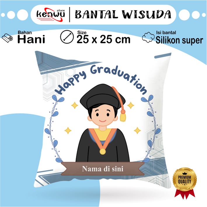 Jual Kenwustore Bantal Wisuda Cowok 25x25 cm - Bantal Custom - Kado ...