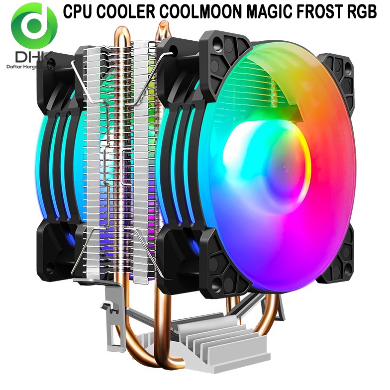 Jual Ready CPU FAN COOLER COOLMOON RGB FOR INTEL DAN AMD FAN PROCESSOR ...