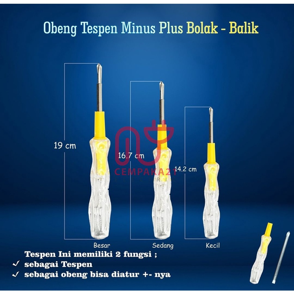 Jual Enter Obeng Tespen / Testpen Bolak Balik Kecil / Sedang Besar ...