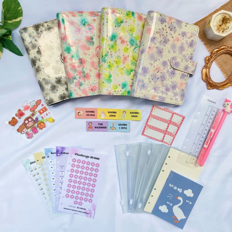 Jual ( 5 ziplock ) NEW Paket Nabung Hemat Binder Kulit Luxury A6 ...