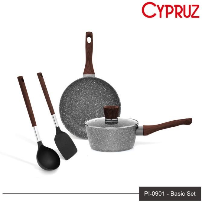 Jual Panci Set Cypruz Pi-0901 Marble Cookware / Grey Marble Complete ...