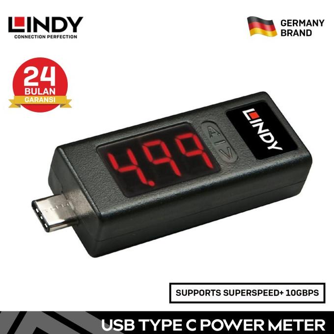 Jual Lindy 43050 Usb Type C Power Meter Current Voltage Ampere Tester ...