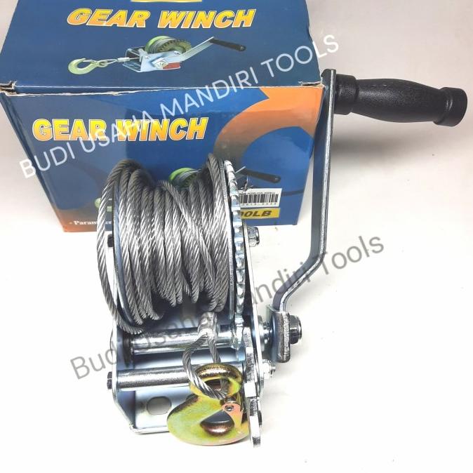 Jual Hand Winch Single Gearwith Wire Rope Wsr035 350Kg -Katrol Manual ...