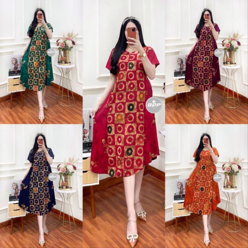 Jual Daster Wanita Lengan Pendek Batik Cap Rayon premium Busui ...