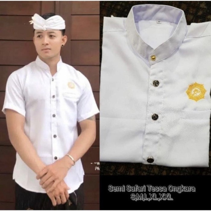 Jual Semi Safari Tessa Ongkara/Baju Adat Bali Pria/Baju Sembahyang Pria ...