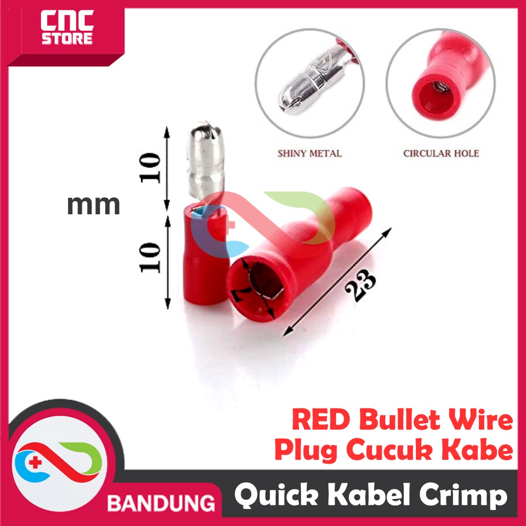 Jual RED BULLET WIRE CONNECTOR TERMINAL PLUG CUCUK KABEL QUICK CABLE ...