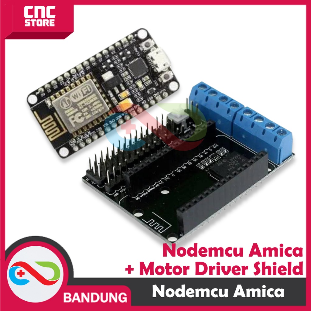 Jual NODEMCU AMICA LUA WIFI V3 4MB 32MBITS FLASH ESP8266 WITH BASE PLATE L293D | Shopee Indonesia