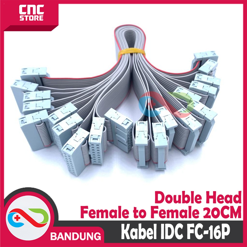 Jual KABEL FC-16P JTAG IDC DOUBLE HEAD FEMALE TO FEMALE 20CM FOR PANEL ...