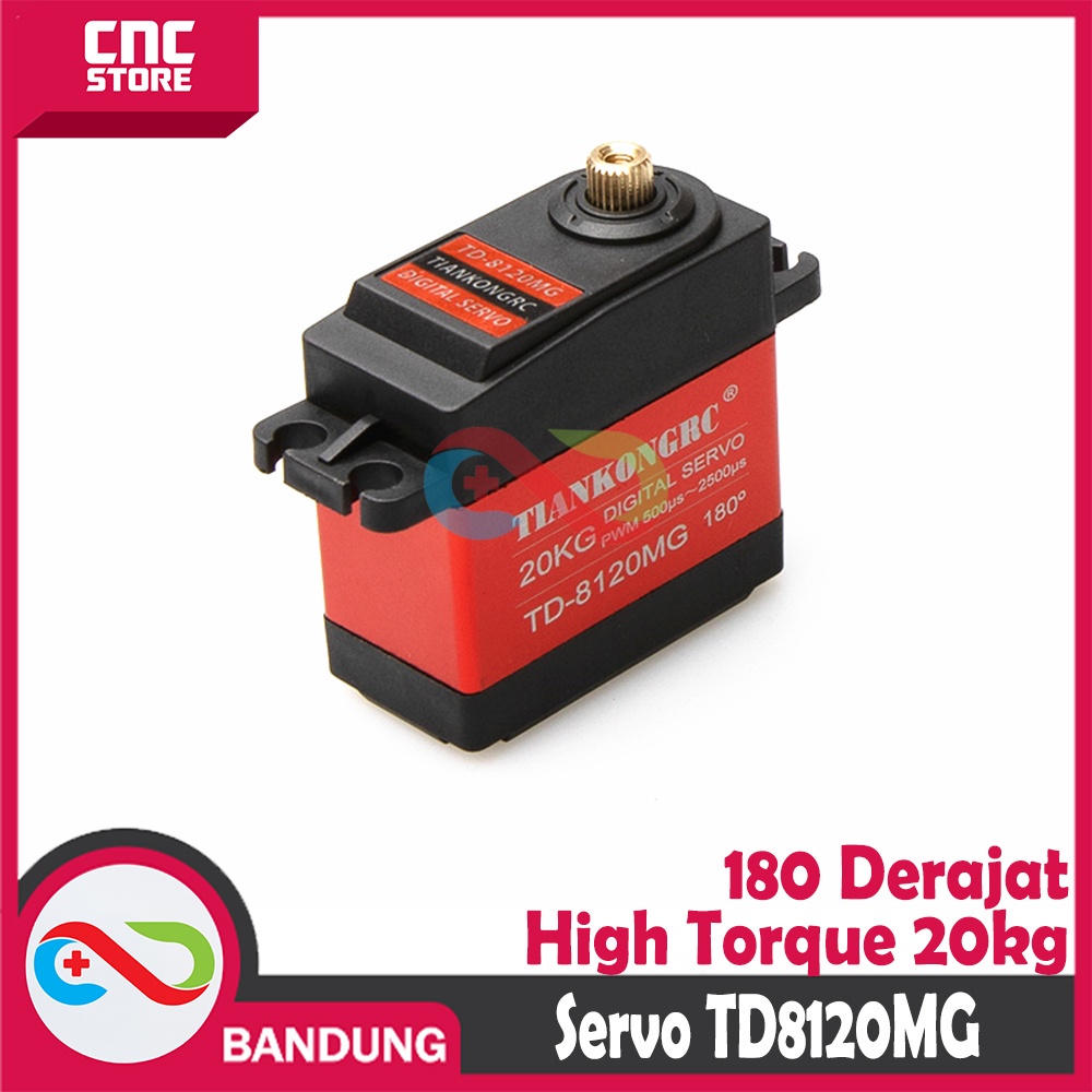 Jual MOTOR SERVO TD8120MG METAL GEAR 180 DERAJAT HIGH TORQUE 20KG FOR ...
