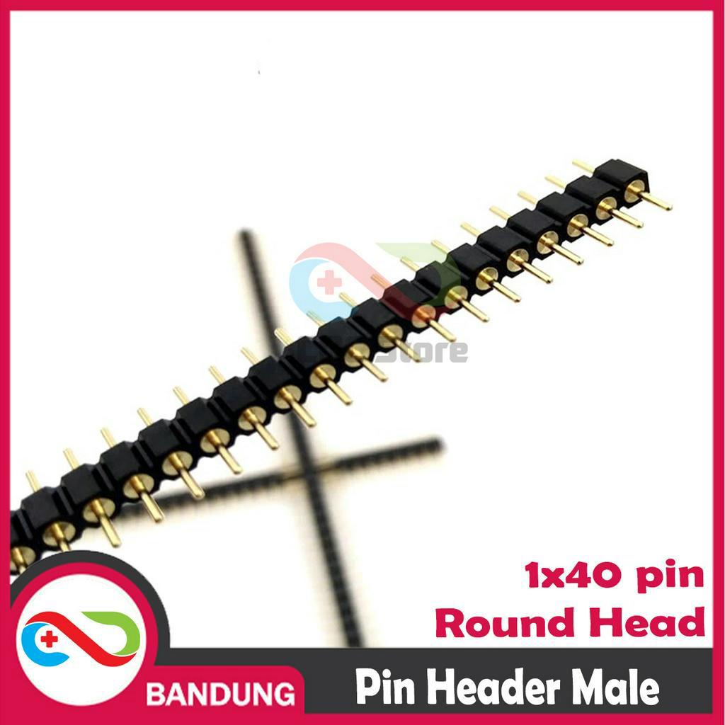 Jual PIN HEADER MALE ROUND HEAD SINGLE ROW 1X40 2.54MM | Shopee Indonesia