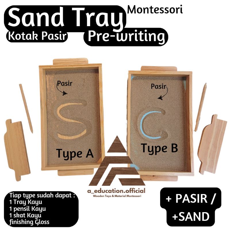 Jual Montessori tracing tray Sand tray Sandtray Kotak Pasir Tracing ...