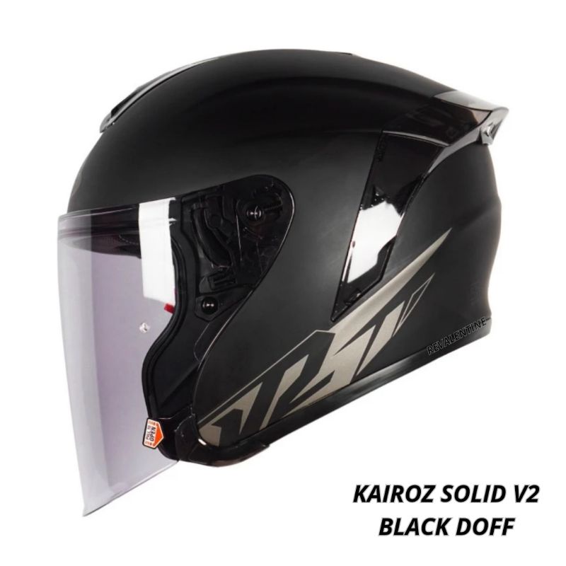 Jual NJS KAIROZ V2 BLACK DOFF SOLID ORIGINAL | HELM MOTOR HALF FACE ...