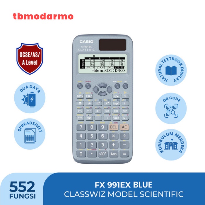 Jual Ina- Kalkulator Scientific Casio Fx-991 Ex Plus Blue Colour ...