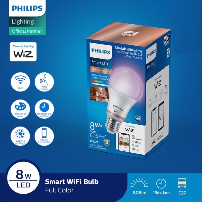 Jual Philips Lampu Smart Wi-Fi LED 8W BLE - Color and Tunable White ...