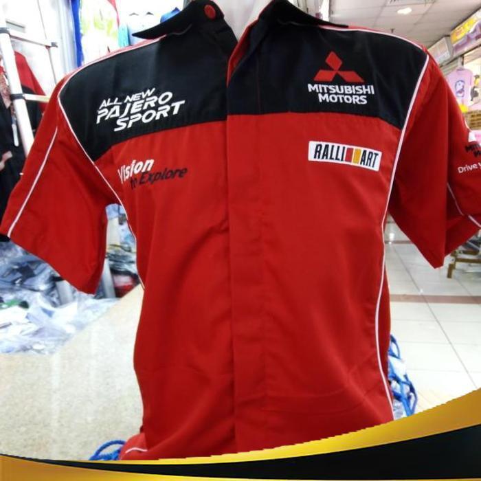 Jual BAJU KEMEJA SERAGAM BORDIR OTOMOTIF PAJERO SPORT MERAH | HMR ...