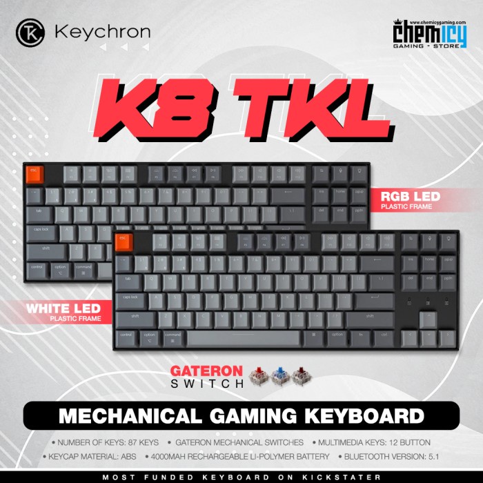 Jual Ready Keychron K8 TKL Plastic Frame Hotswap Mechanical Gaming ...