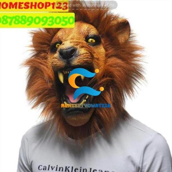 Jual Jual Topeng singa latex premium, mask LION, Mask halloween animal ...