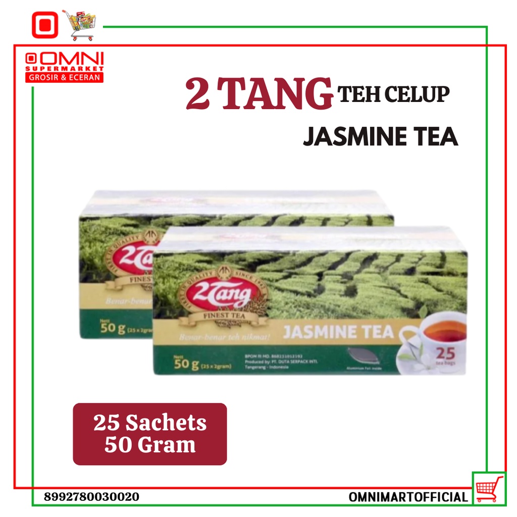 Jual TEH 2 TANGJASMINE TEA CELUP BUBUK 25 SACHETS | Shopee Indonesia