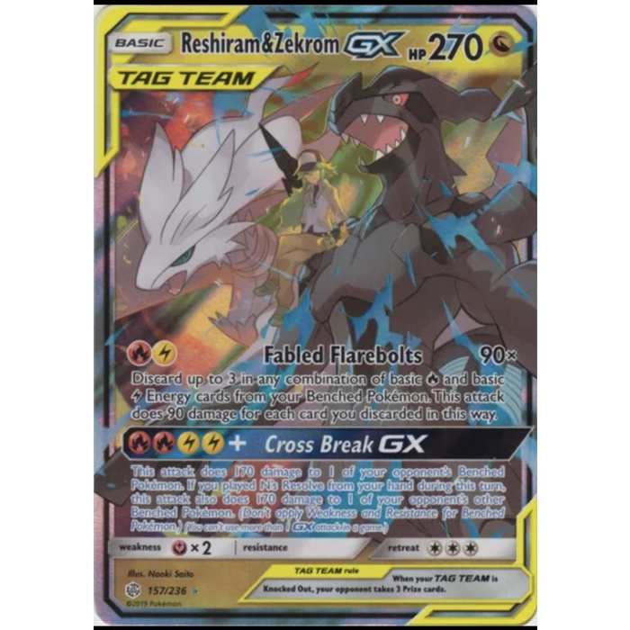 Jual New Reshiram - Zekrom Gx Tag Team Pokemon Sm Cosmic Eclipse Terbatas | Shopee Indonesia