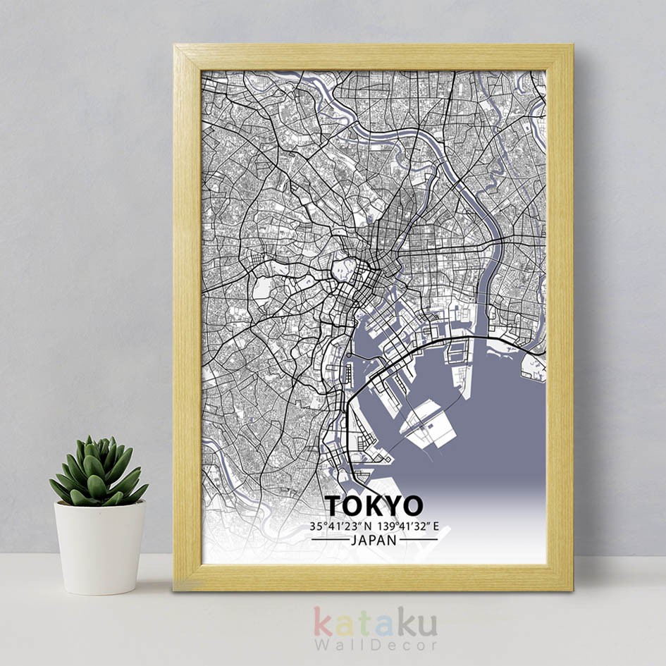 Jual Tokyo City Map Art Poster Peta Jepang Hiasan Dinding Wall Decor ...