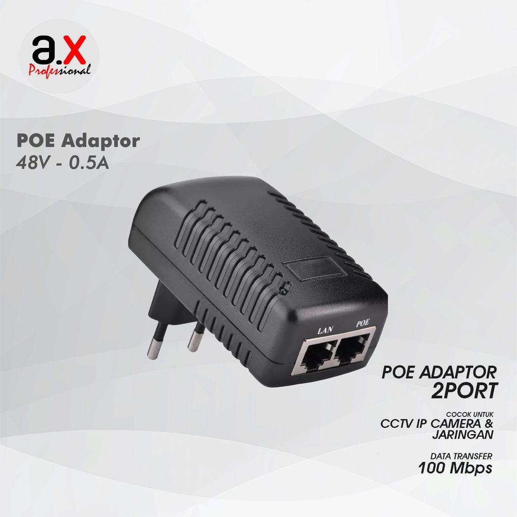 Jual Adaptor Poe Injector Ethernet Eu Plug 48v 0.5a | Shopee Indonesia