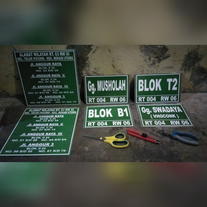 Jual Promo Plang Nama Jalan Plat Alamat Rumah Alustik 23 X 25 Cm ...