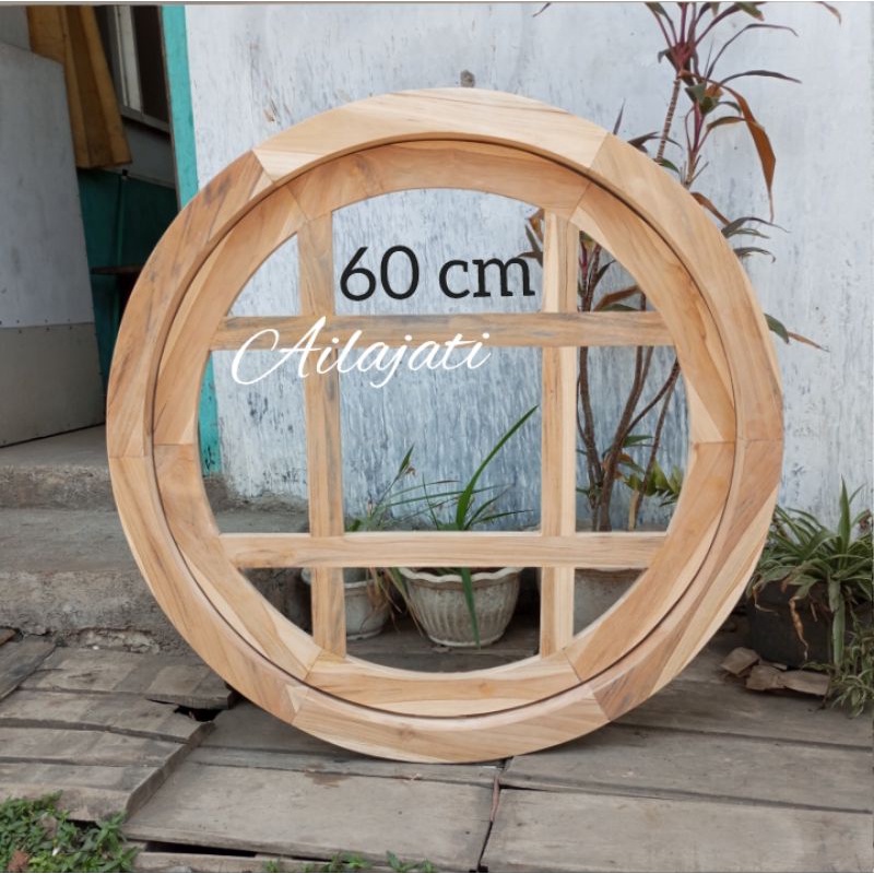 Jual KJBB-60 Kusen Jendela Bulat Putar Kayu Jati Model Kapal | Shopee ...