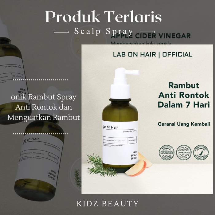 Jual Lab On Hair Scalp Tonik Rambut Anti Rontok dan Ketombe Spray 160 ...