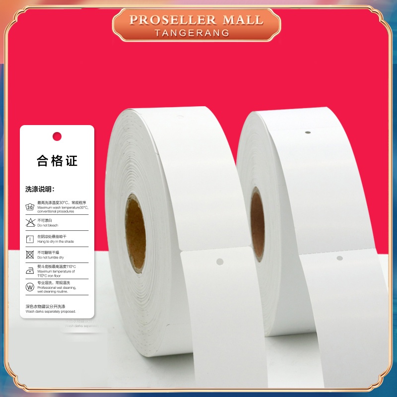 Jual 1000PCS Label Tag Baju Blank Label Baju Hang Tag Putih Kertas ...