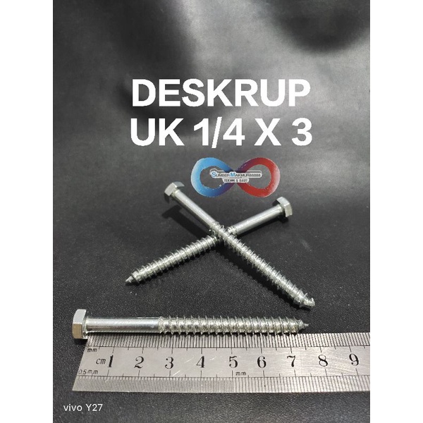 Jual Deskrup 1/4 x 3 inch || LAG Desk Screw | Shopee Indonesia