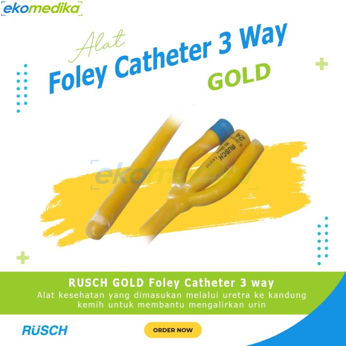Jual Foley Catheter 3 Way Rusch GOLD / Folley Catheter/ Selang Cateter ...
