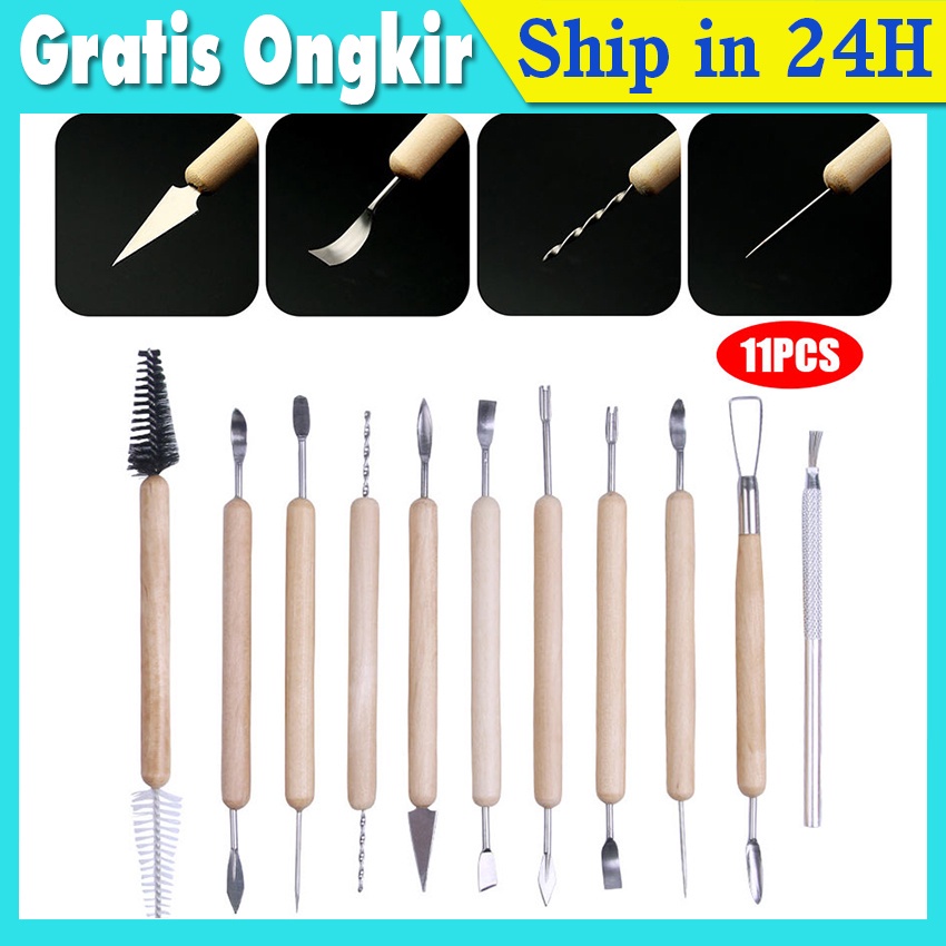 Jual Clay Sculpting Pottery Crafting Tools Set - 11 Alat Ukir Clay ...