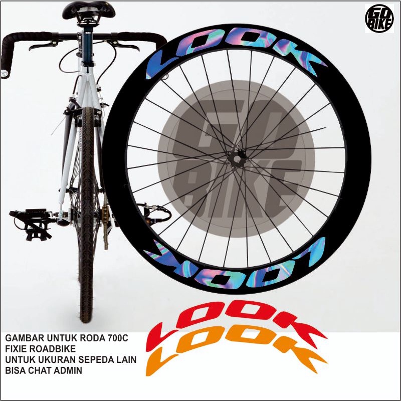 Jual stiker velg sepeda 700c sticker rims sepeda fixie roadbike LOOK ...
