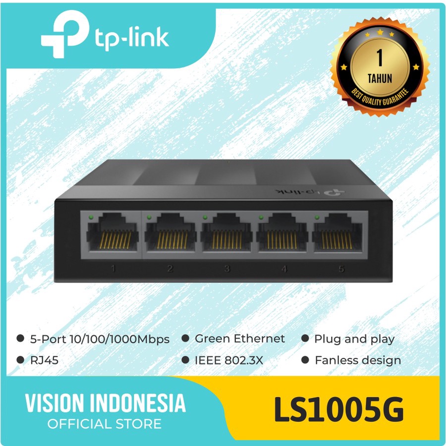 Jual TP-Link LS1005G 5-Port 10/100/1000Mbps Desktop Switch | Shopee Indonesia
