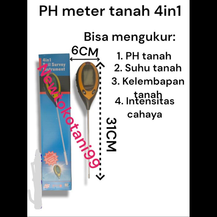 Jual Ph meter 4in1 phmeter digital 4 in 1 ukur asam basa ph tanah | Shopee Indonesia