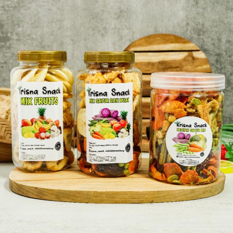Jual Ready PAKET 3 TOPLES KERIPIK SAYUR MIX 800ML,KERIPIK BUAH MIX ...