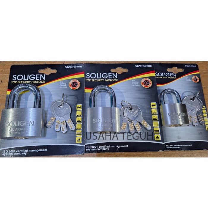 Jual Gembok Stainless Steel SUS 304 40mm 50mm 60mm Pendek Soligen ...