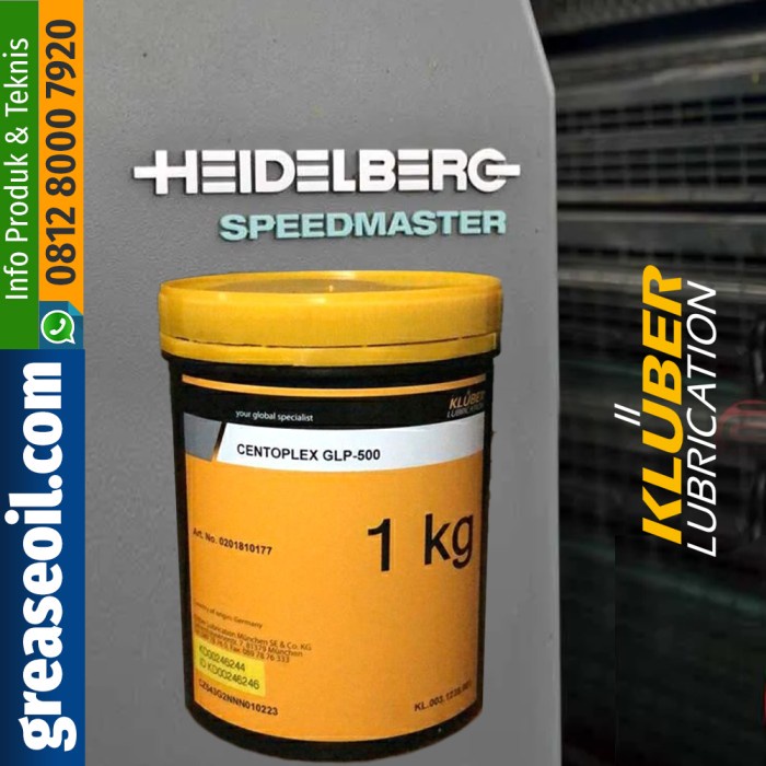 Jual Jual! Kluber Centoplex Glp 500 Grease Mesin Cetak Heidelberg Sm52 ...