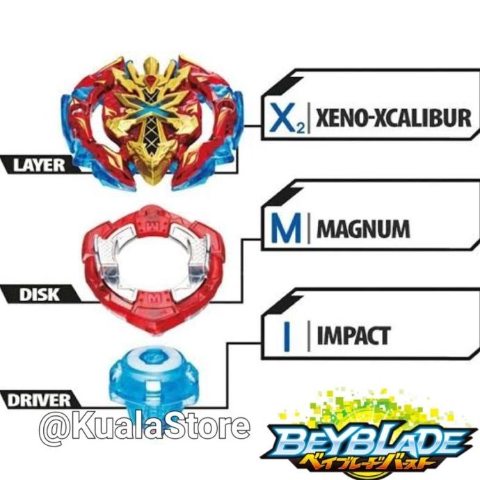 Jual Mainan Beyblade Burst Xeno Excalibur B48 Gangsing Handgrip XCalius ...