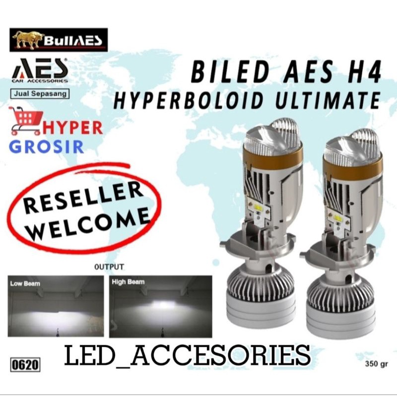 Jual BILED AES H4 Laser Hi unlimate Lowbeam Hyperboloid | Shopee Indonesia