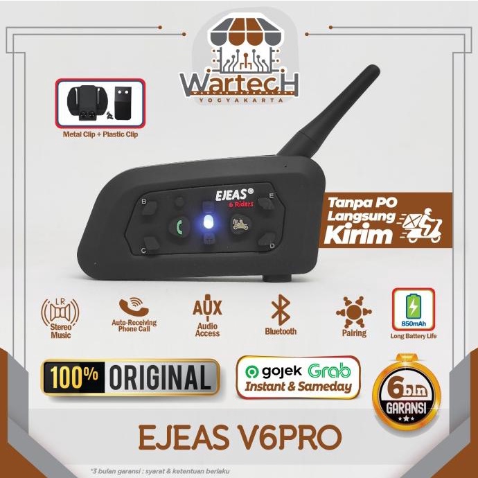 Jual ejeas v60 pro helmet intercom 100% original intercom helem ...
