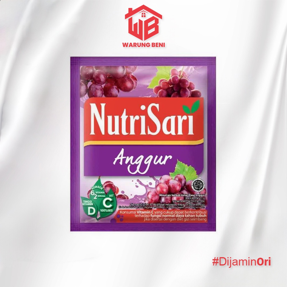 Jual NutriSari Anggur - Minuman Segar Bervitamin (40 Sachet) | Shopee ...