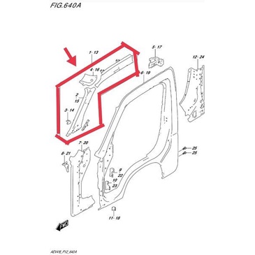 Jual Tiang Pintu Atas or Panel Pillar Pintu Atas New Carry 2019 2020 ...
