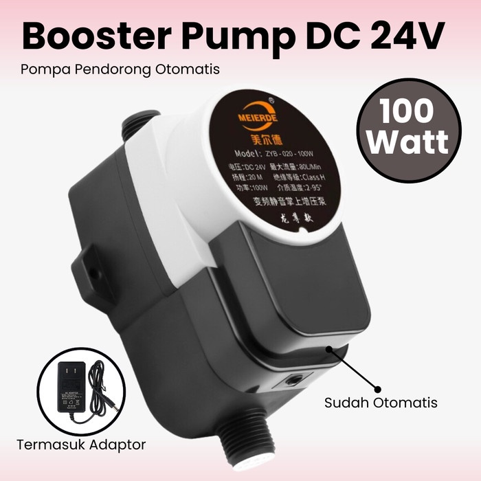 Jual Original Pompa Pendorong Air Otomatis Dc 24V Booster Pump 100 Watt ...
